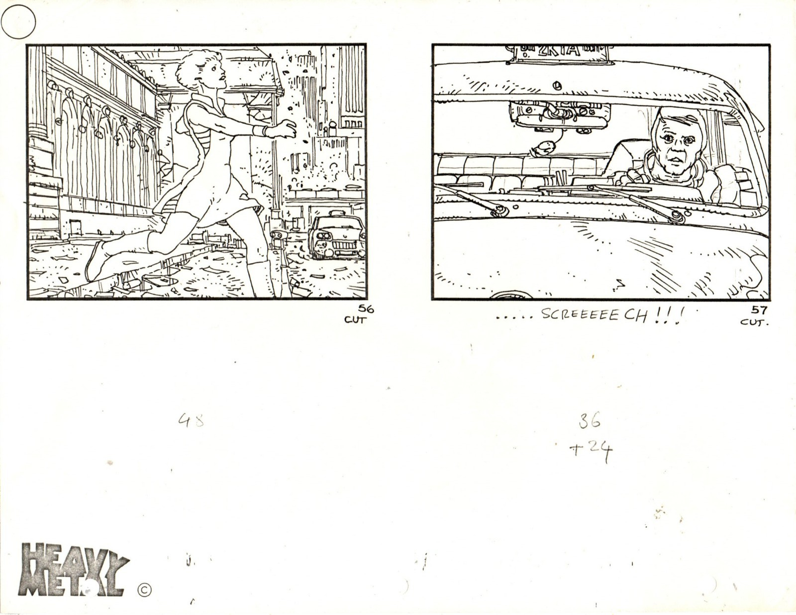 1981 HEAVY METAL "Harry Canyon-The Girl..SCREEEEECH" Storyboard Juan ...