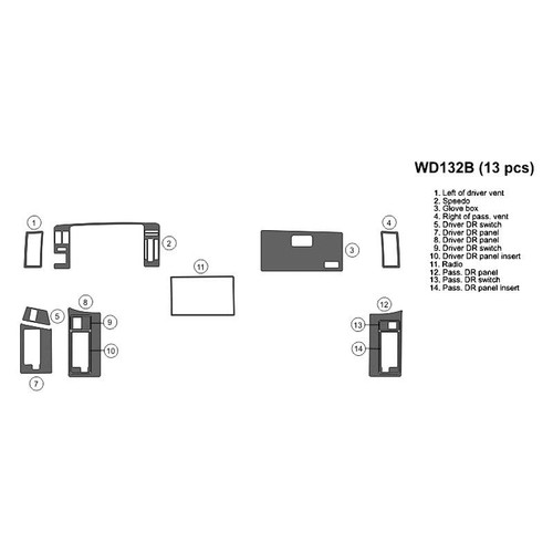 For Chevy S10 88-94 B&I WD132B-CF1 2D Real Carbon Fiber Full Dash Kit ...