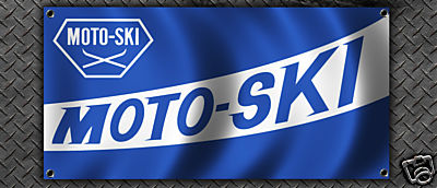 VINTAGE SNOWMOBILE MOTO-SKI MOTOSKI GARAGE BANNER | eBay