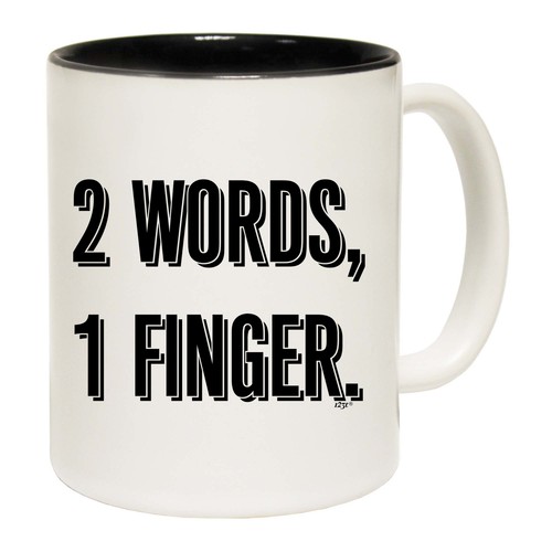 2 Words 1 Finger GIFT BOXED Funny Mugs Novelty Coffee Mug Cup | eBay ...