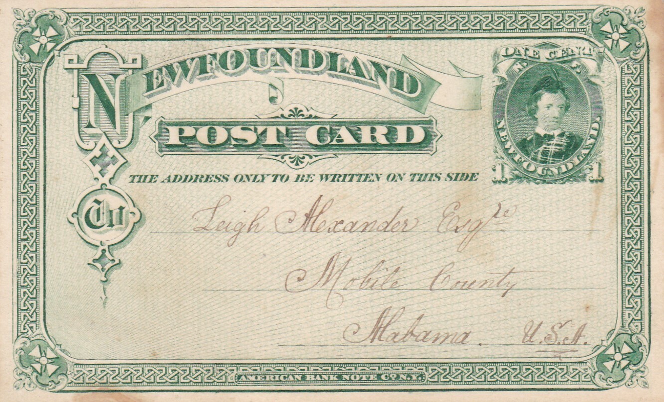 Newfoundland Undated First Issue Postal Stationery Card Used in USA | eBay