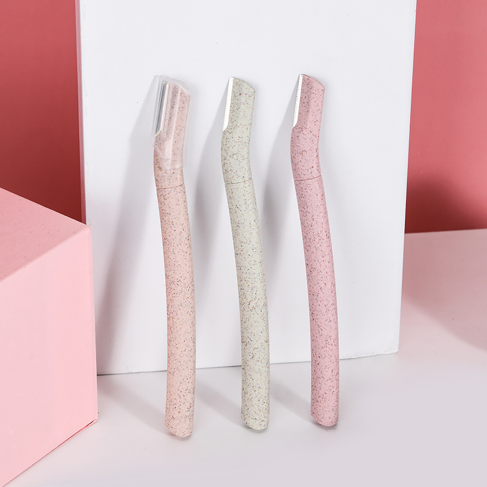 3/6/9PCS Pink Eyebrow Razor Wheatstraw Women’s Facial Dermaplaning ...