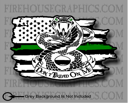 Thin Green Line Don't Tread On Me Gadsden Military Veteran American ...