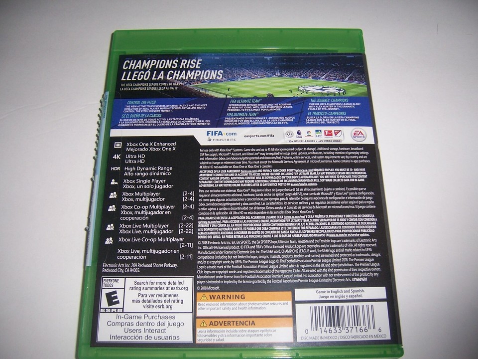 Original Box Case Replacement Microsoft Xbox One XB1 FIFA 19 2019 | eBay