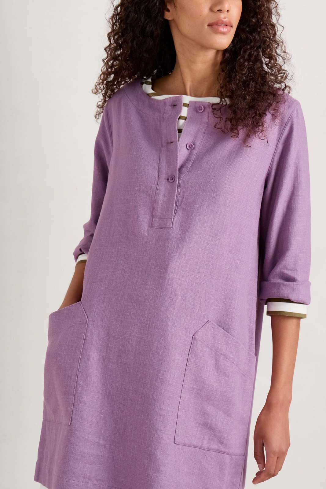 Seasalt Women's Tunic - purple Lighthouse Rock 3/4 Sleeve Tunic ...