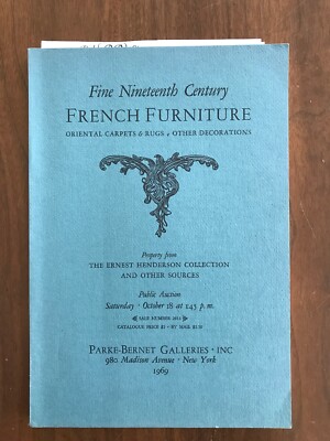 FINE 19TH C FRENCH FURNITURE October 18 1969 Parke Bernet Auction ...