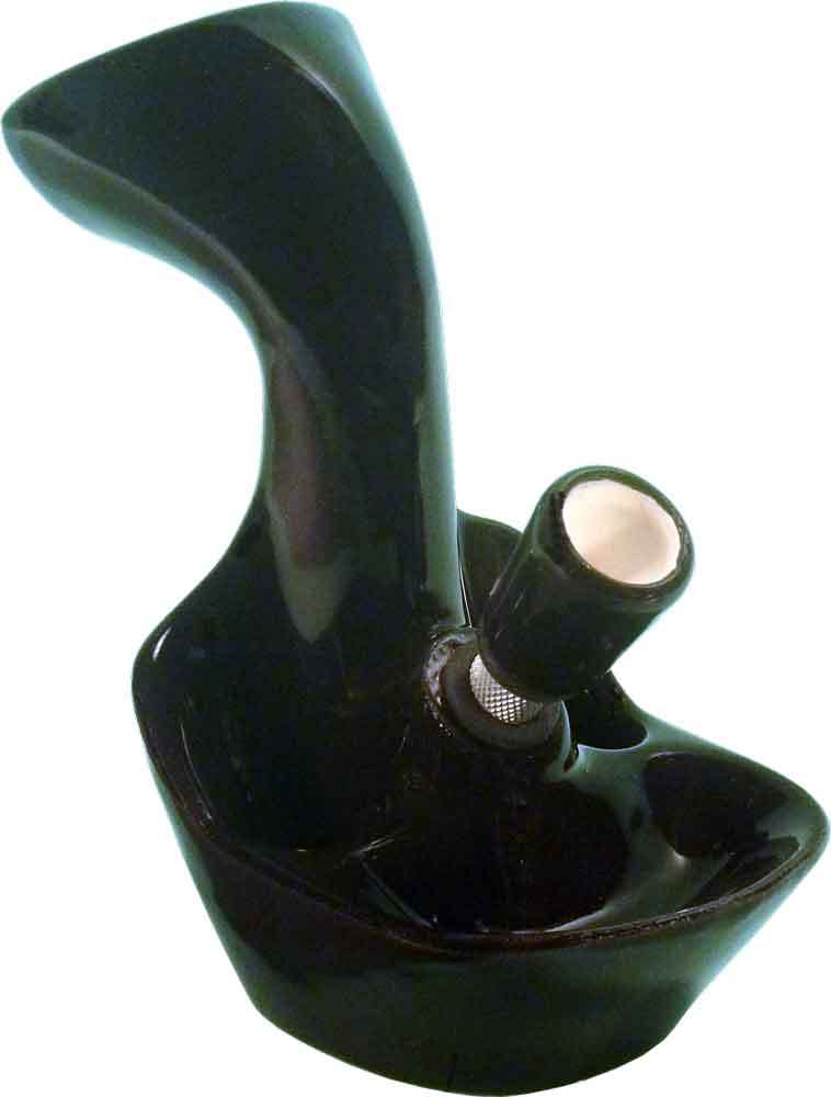 Black Bent Ladle Ceramic Toke Glass Tobacco Water Pipe Hookah Bong 0784 ...