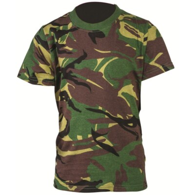 BRITISH MILITARY GREEN CAMO T-SHIRT Mens 2XL 100% brushed cotton army ...