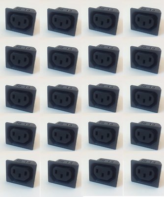 20 PACK - CES - IEC FEMALE SOCKETS AC POWER PORT 120/250VAC 15AMP ...