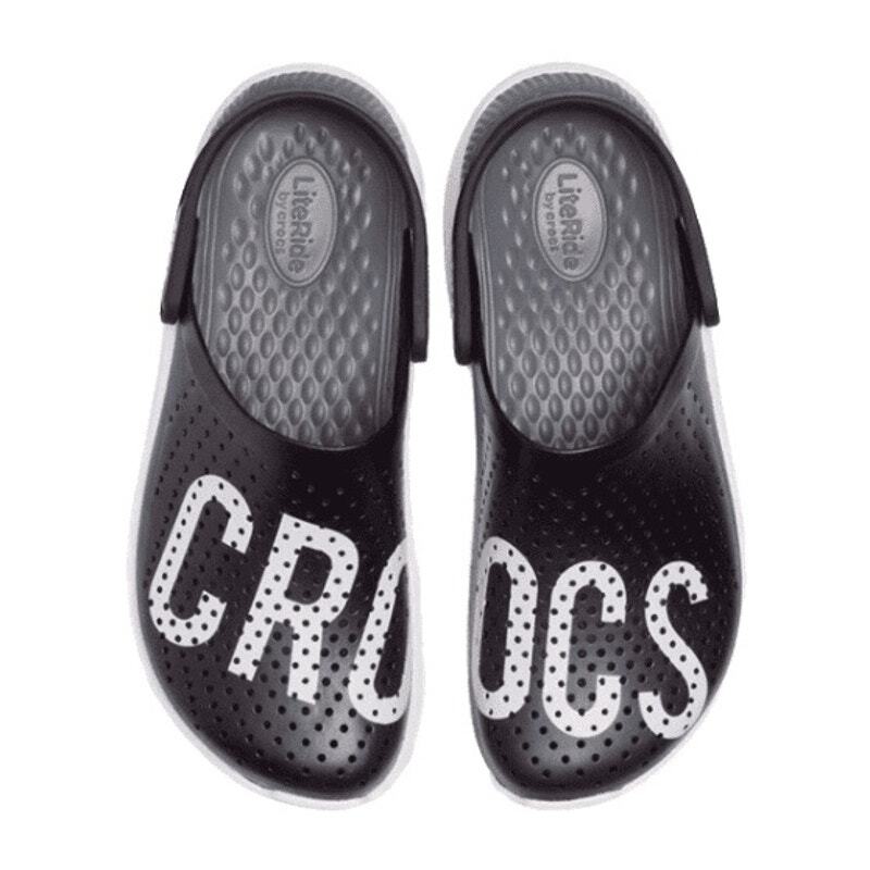 Crocs Literide Logo Mania Clog Unisex Black W8 - Gem