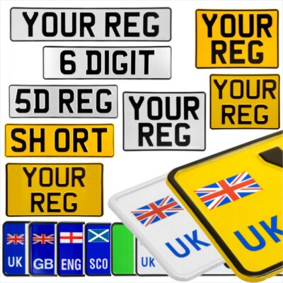Pressed Metal Number Plates Legal All Sizes: Oblong, Square, Short ...