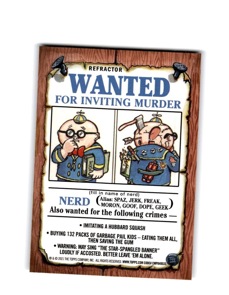 2021 Topps Chrome Garbage Pail Kids Sloshed Josh Refractor 128a | eBay