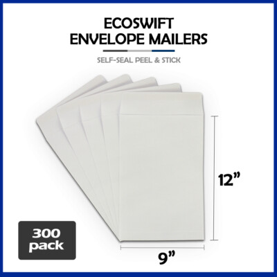 300 9x12 "EcoSwift" Brand Self-Seal Catalog Mailing Kraft Paper ...