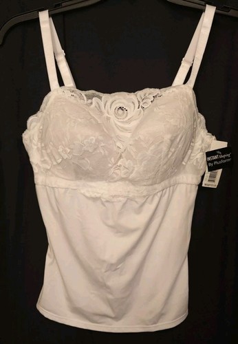 Instant Shaping by Plusform White Lace Camisole Bra Top Women's Size ...