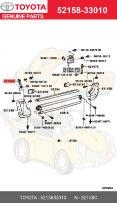 Toyota CAMRY GSV40 07-11 Rear Bumper Side Support NO.2 LH 52158-33010 ...