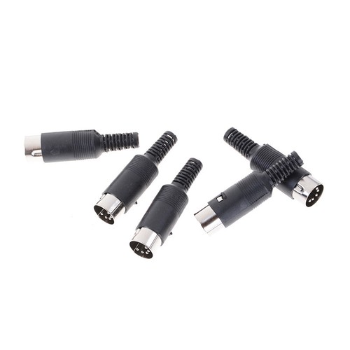 5pcs DIN male Plug 5 Pin Connector with Plastic Handle Adapters Cables ...