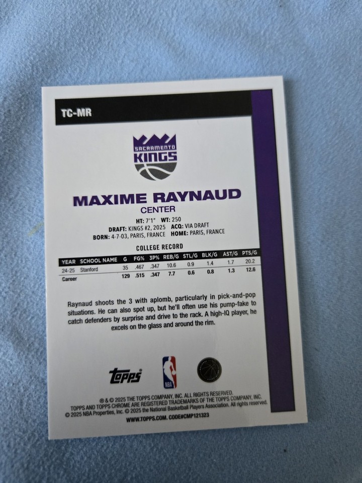 2025-26 Topps Maxime Raynaud Silver Pack #TC-MR 1980-81 Topps Chrome ...