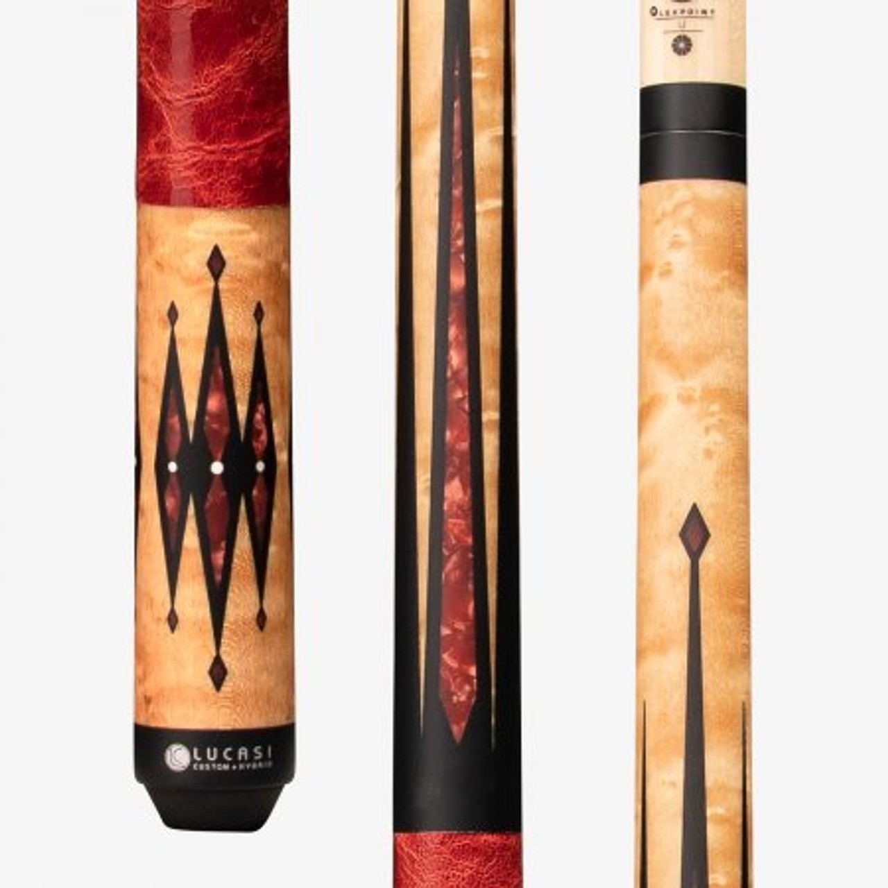 Lucasi LHLE2 Pool Cue – Limited Edition Hybrid, Red Pearl Inlays, 18–21 ...