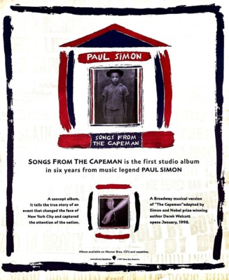 1998 PAUL SIMON Vintage Print Ad Album Release Promo Songs from the ...