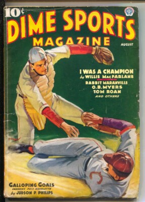 PULP: Dime Sports 8/1936-Popular-Baseball cover-Polo-boxing-wrestling ...