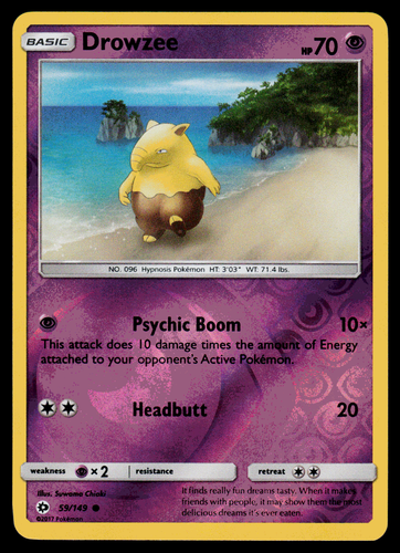 Pokemon Card - SM - Sun & Moon Drowzee 59/149 Reverse Holo - NM | eBay