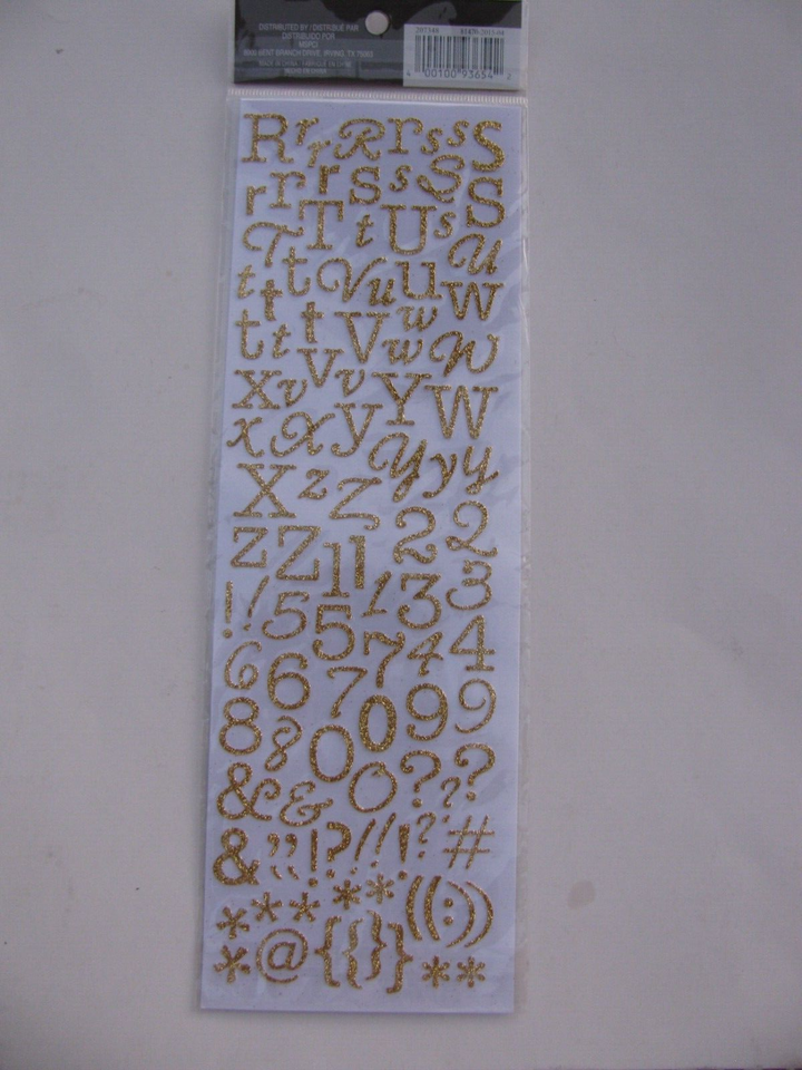Recollections Stickers GOLD GLITTER LETTER & NUMBERS 228 Pieces NOS | eBay