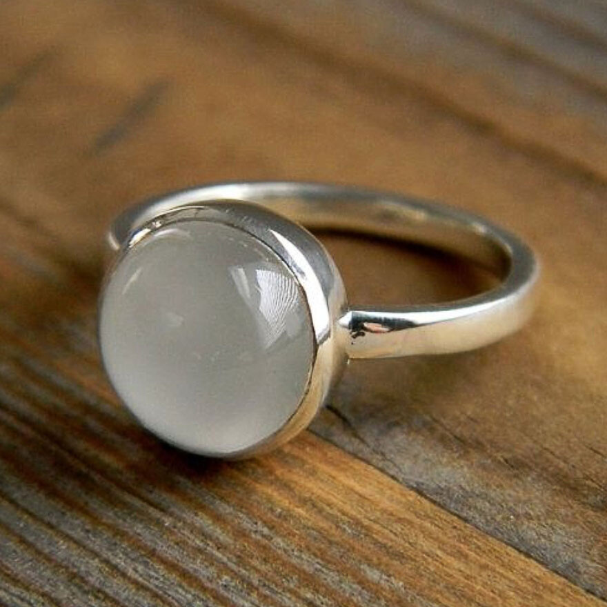 Moonstone Gemstone 925 Sterling Silver Round Shape Ring Jewelry All Size SE-92 | eBay