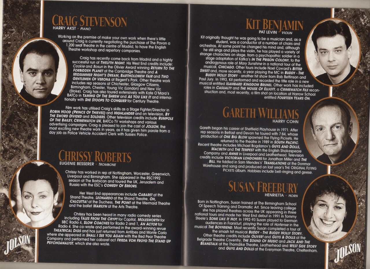 "Jolson the Musical" London Playbill 1996 Brian Conley, Sally Ann ...