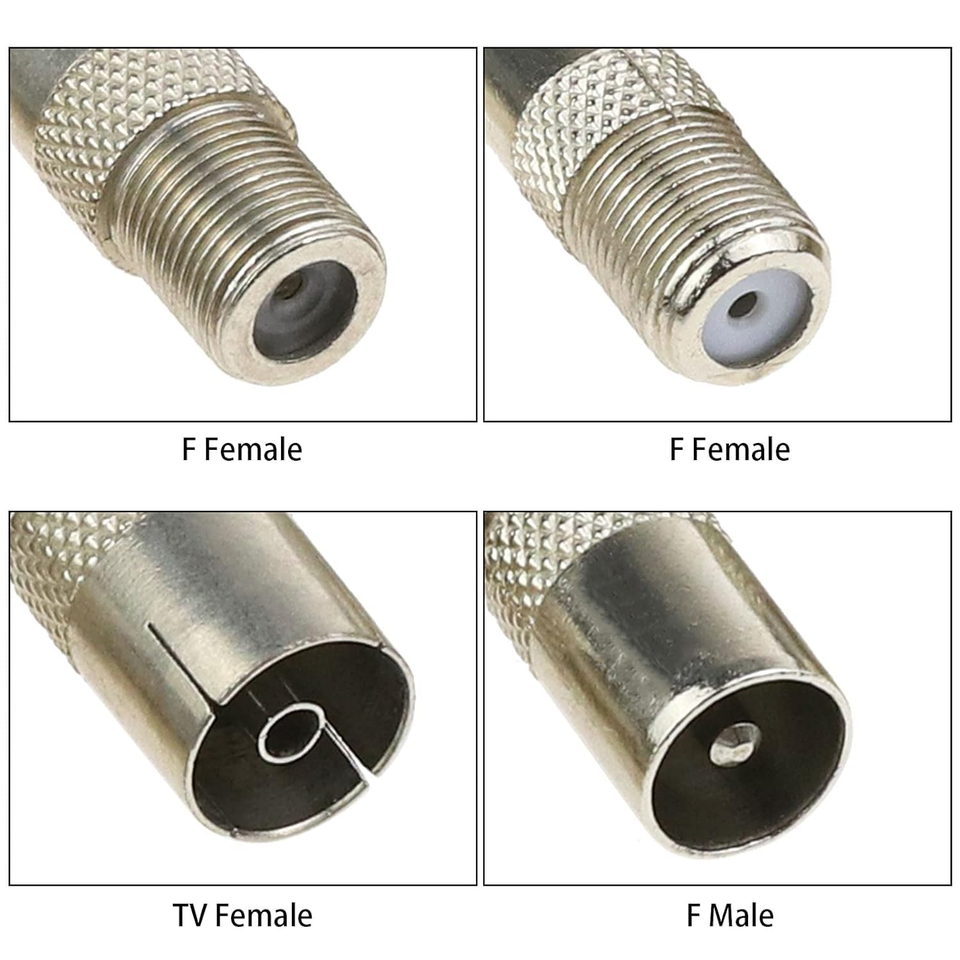 10Pcs Female to Male TV Aerial Coaxial Coupler for Antenna and ...