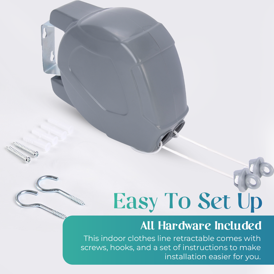 12-30m Retractable Washing Line Wall Mounted Heavy Duty Clothes Dryer ...