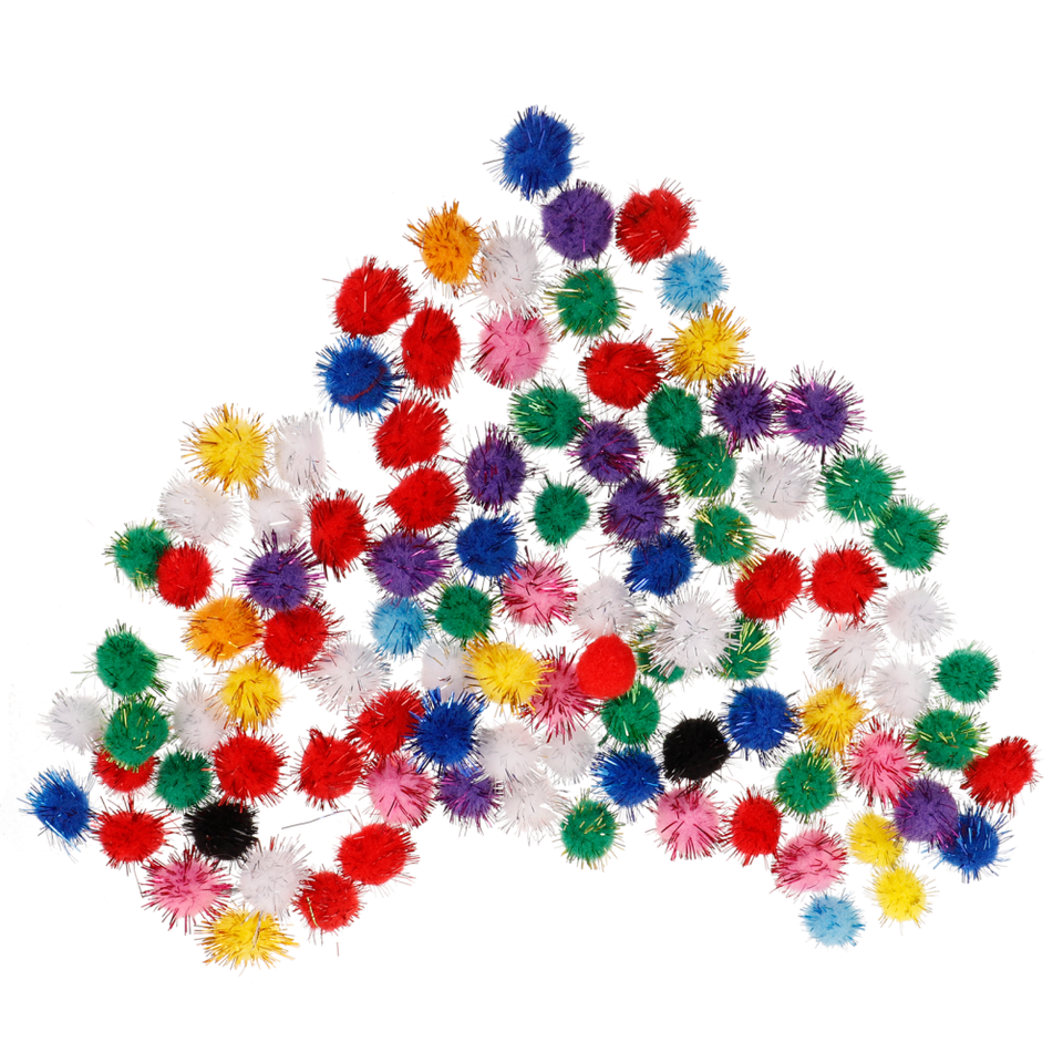 500Pcs Craft Poms Fluffy Balls Mixed Colors for DIY Creative Crafts ...