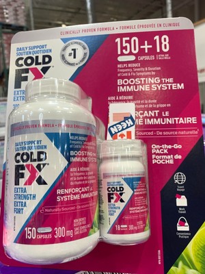 Cold-FX Extra Strength 168 Capsules 300mg Non Drowsy Natural Anti-Body ...