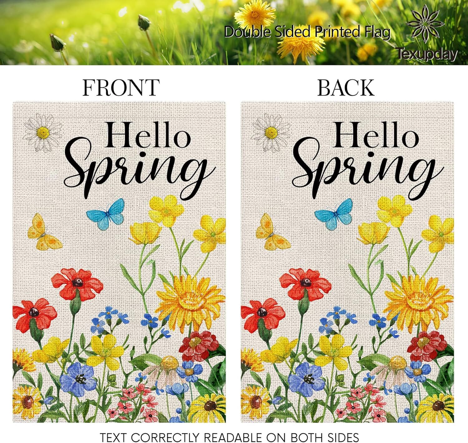 Texupday Hello Spring Colorful Blooms Floral | eBay