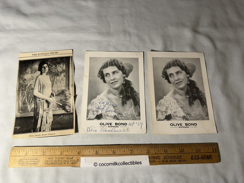 1969 Lot 3 Olive Bond Opera Soprano Singer Autograph promo Card ...