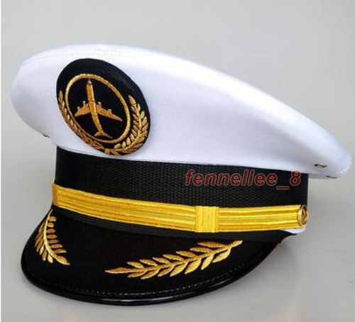 New Aviation Hat Pilot Uniform Hat Work Aircraft Men's Role Playing Hat ...