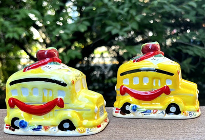 Yellow Ceramic School Bus Salt & Pepper Shaker Set TEACHERS BRING ...