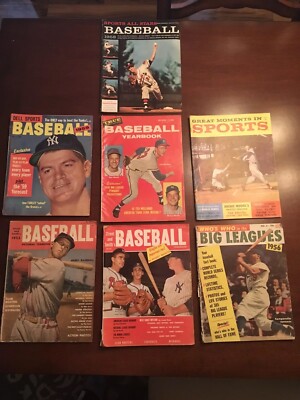 Vintage Baseball Magazines 1952-58 Ted Williams Mickey Mantle Stan ...
