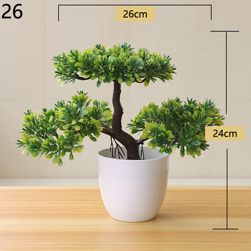 Artificial Plant Potted Small Tree Plants Fake Flowers Potted Ornament ...