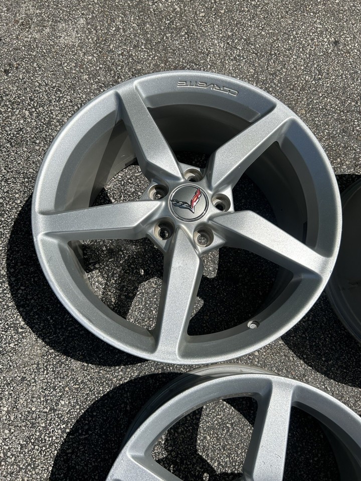 2014-2019 Chevy Corvette C7 Metallic Silver Factory OEM Alloy Wheels ...