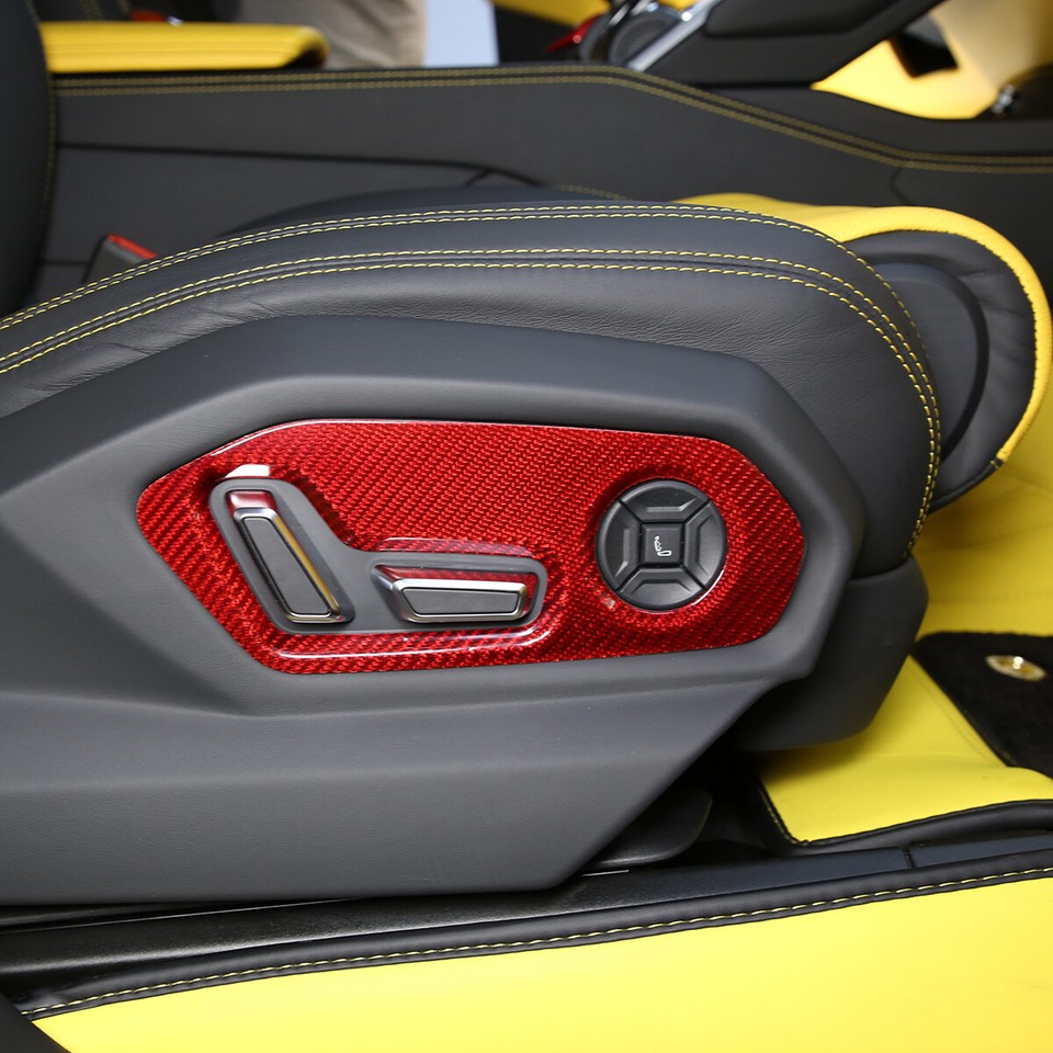 Red Carbon Seat adjustment button panel Cover trim For Lambor*ghini ...
