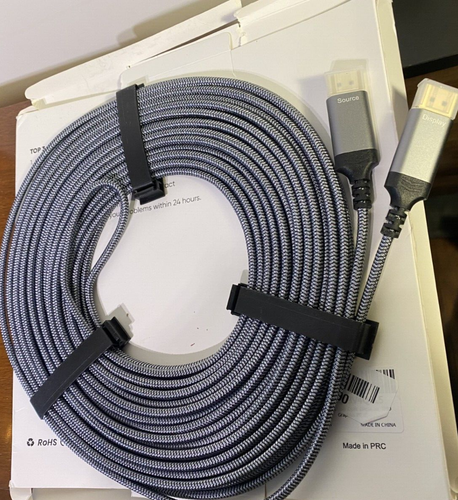 Capshi Fiber Optic DisplayPort Cable 50FT 8K Long DP Cable 1.4 8K@60Hz ...