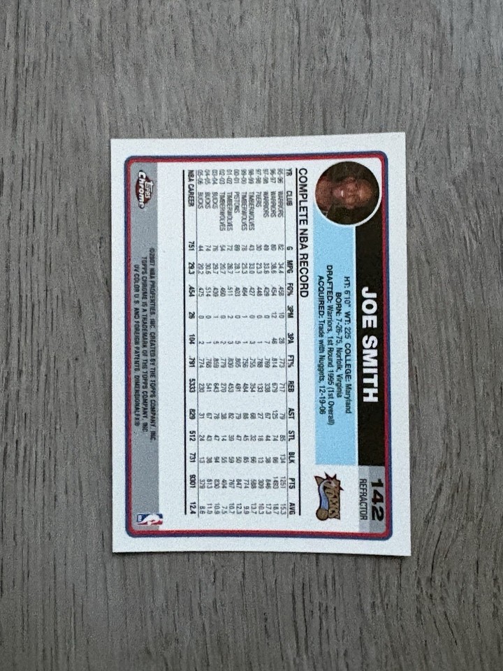 2007 NBA Topps Chrome Refractor | Joe Smith | #142 | Philadelphia 76ers ...