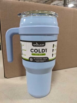 REDUCE Cold 1 Mug 40 oz Vacuum Insulated Steel Tumbler Light Blue **SEE ...