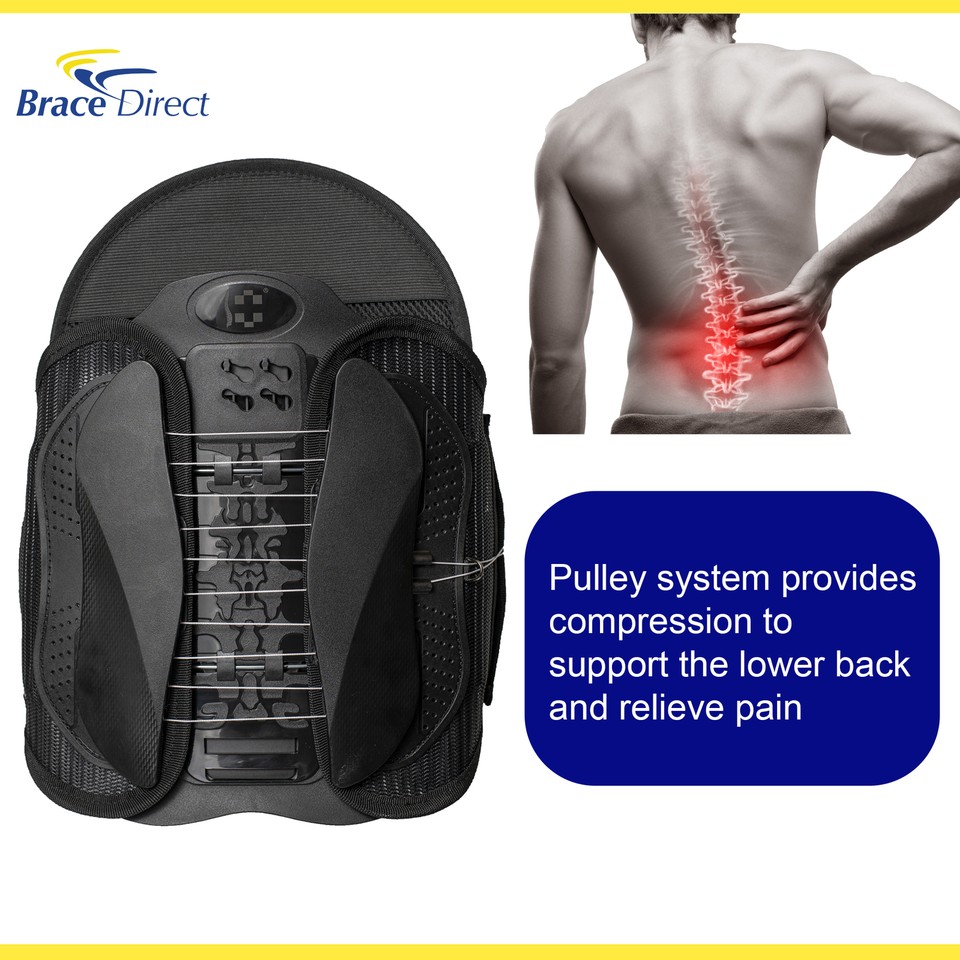 Contoured Back Brace- Lower Back Support for Pain, Sprains & Spinal ...