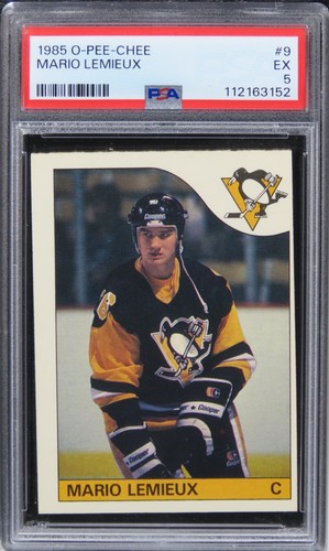 1985 O-PEE-CHEE Mario Lemieux HOF ROOKIE RC #9 PSA 5 EX | eBay