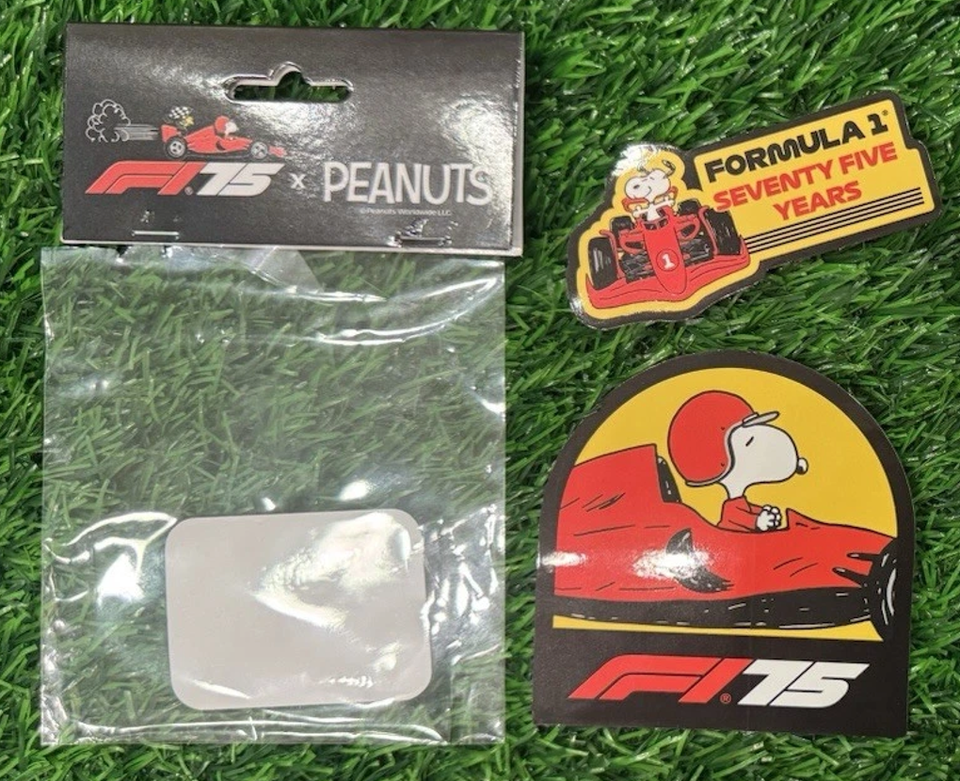 Peanuts F1 Formula 1 Snoopy 75th Anniversary Stickers NEW LIMITED In ...
