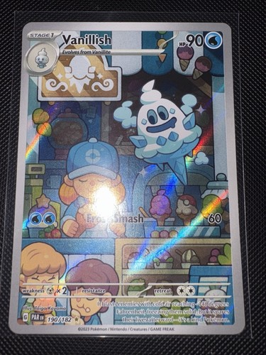 Vanillish 190/182 Illustration Rare Paradox Rift Pokemon Card - Played ...