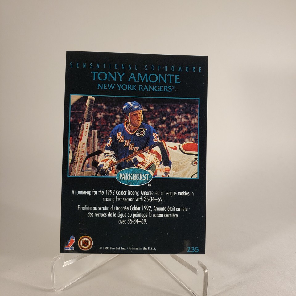 1993 Pro Set Parkhurst Hockey Tony Amonte Sensational Sophomore Card ...