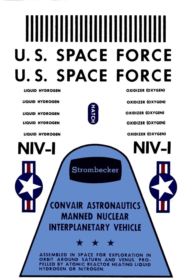 REPRO DECALS: STROMBECKER SPACE STATION, RM-1 LUNAR RECON MOONLINER et ...