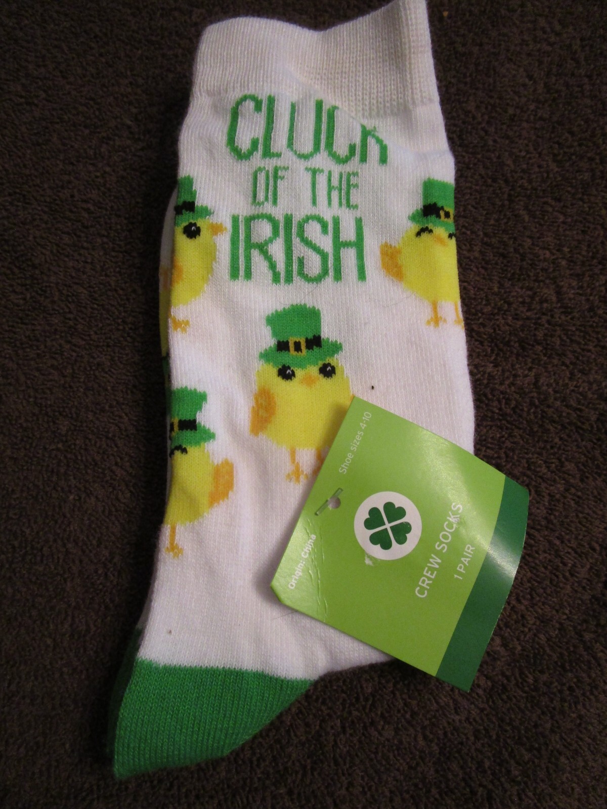 1 Pair Womens St Patty's Patrick's Day Novelty Irish Crew Socks Fits ...